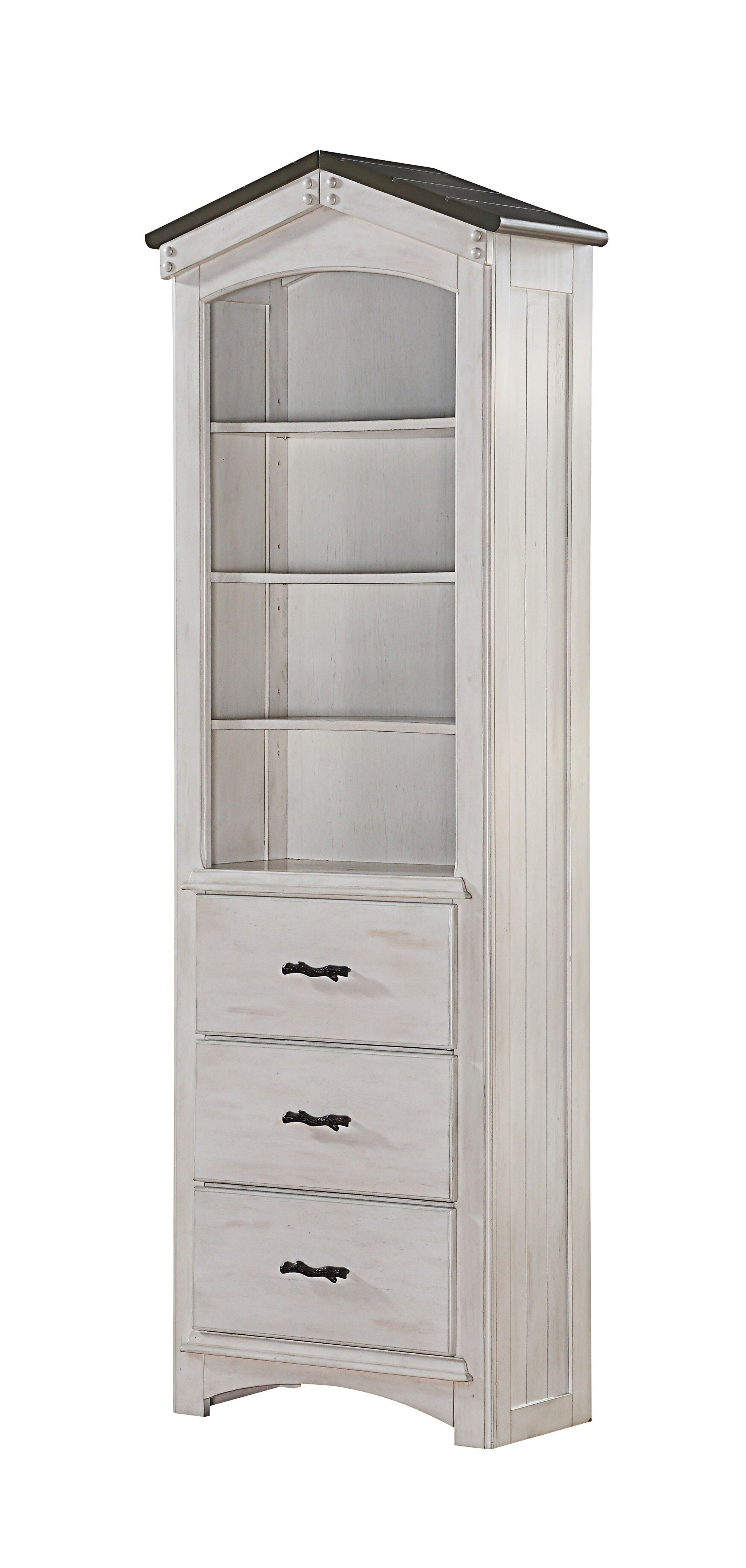 August Grove® Tree House Weathered White & Washed Gray Finish Bookcase ...