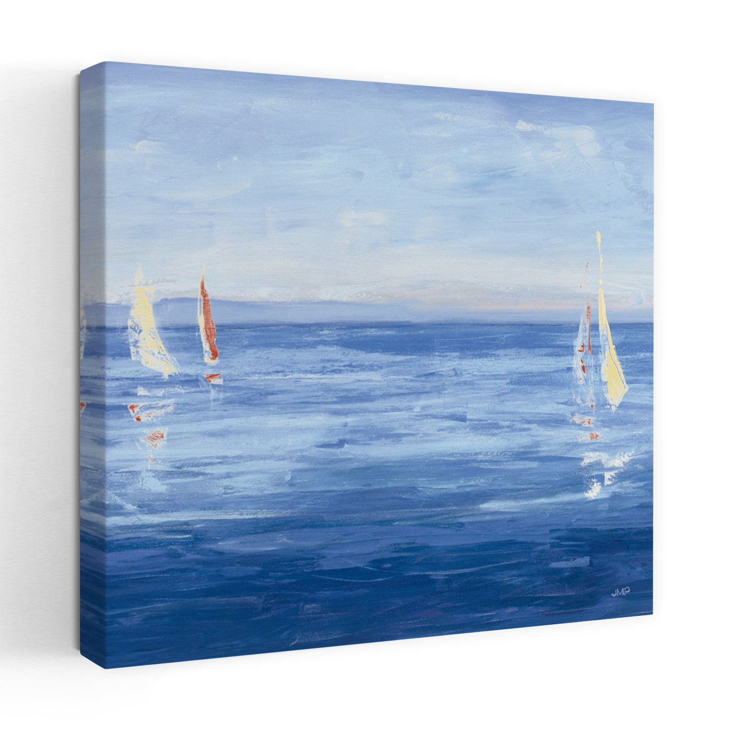 Breakwater Bay Open Sail With Red Coastal Ocean Art | Wayfair