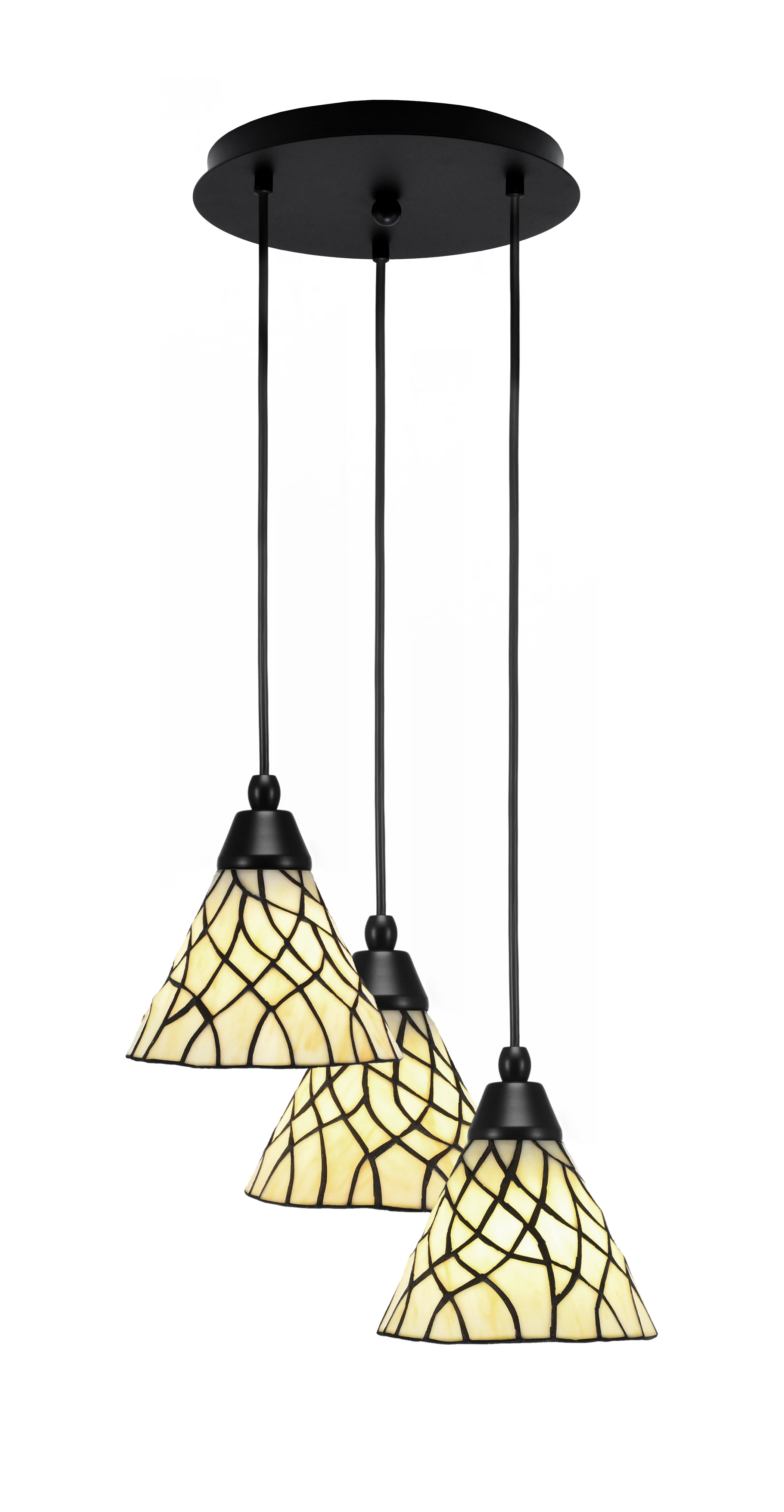 Toltec Lighting Array 3 Light Cord Hung Cluster Pendalier Shown In ...