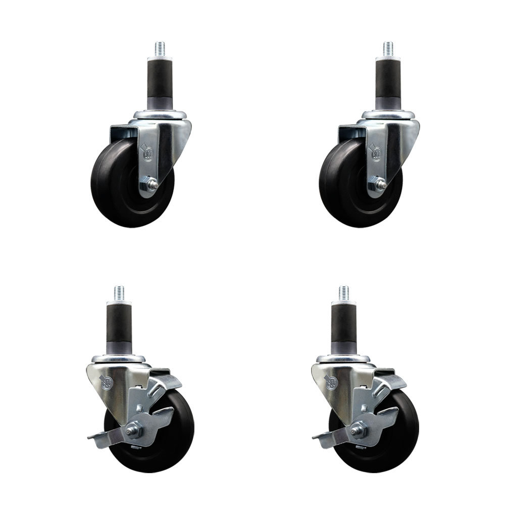 Service Caster 3.5 Inch SS Soft Rubber Wheel Swivel 1-1/4 Inch ...