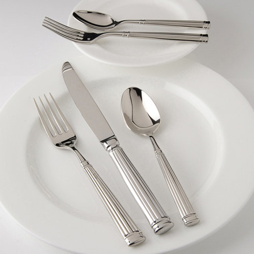 Fortessa Doria 5 Piece 18/10 Stainless Steel Flatware Set, Service for ...