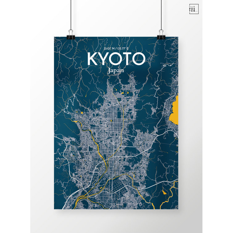 OurPoster.com " Kyoto City Map " on Paper - Wayfair Canada