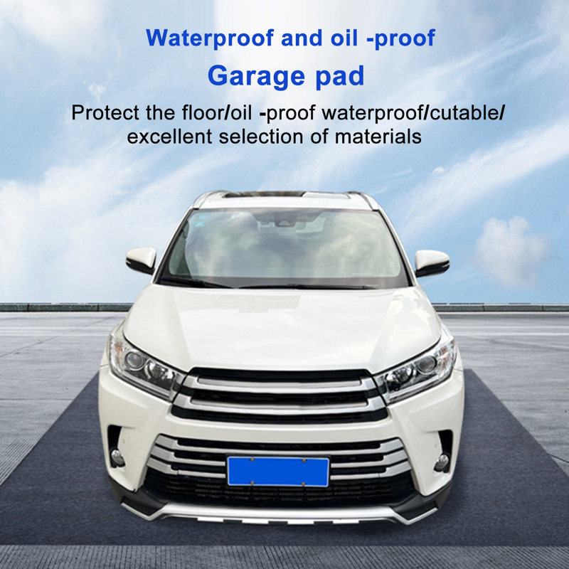 Latitude Run® Rectangle Garage Floor Mat for Under Car,Dark Grey Garage ...