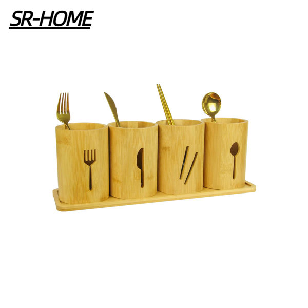 SR-HOME Wood Rectangle Utensil Storage Set | Wayfair