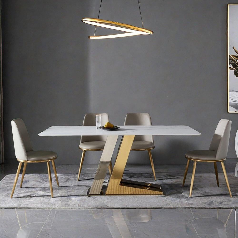 Pakloer Italian style minimalist dining table sets | Wayfair