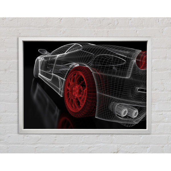 Ebern Designs Wireframe Ferrari 2 - Single Picture Frame Art Prints on ...