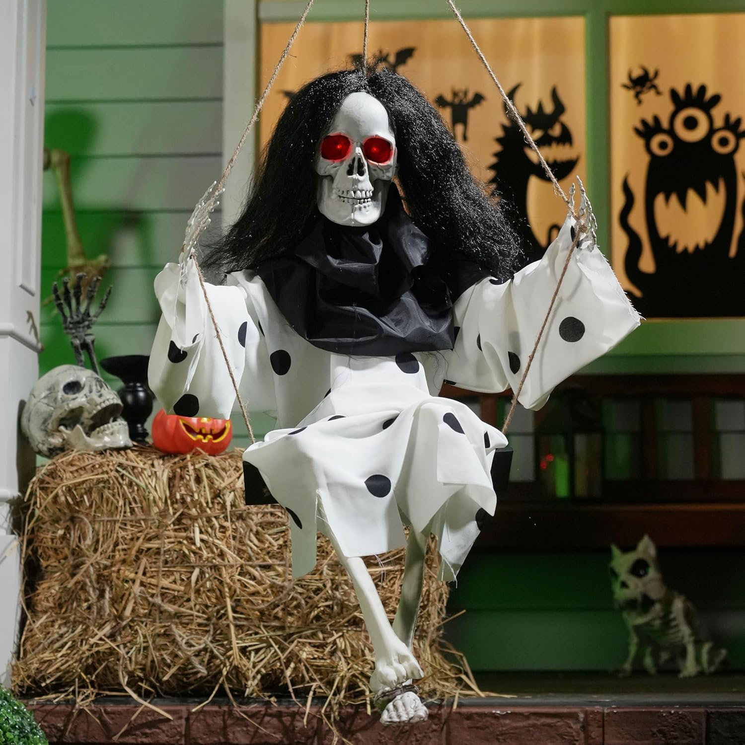 Alcott Hill® 31" Halloween Animatronics Scary Swinging Clown, Hanging ...