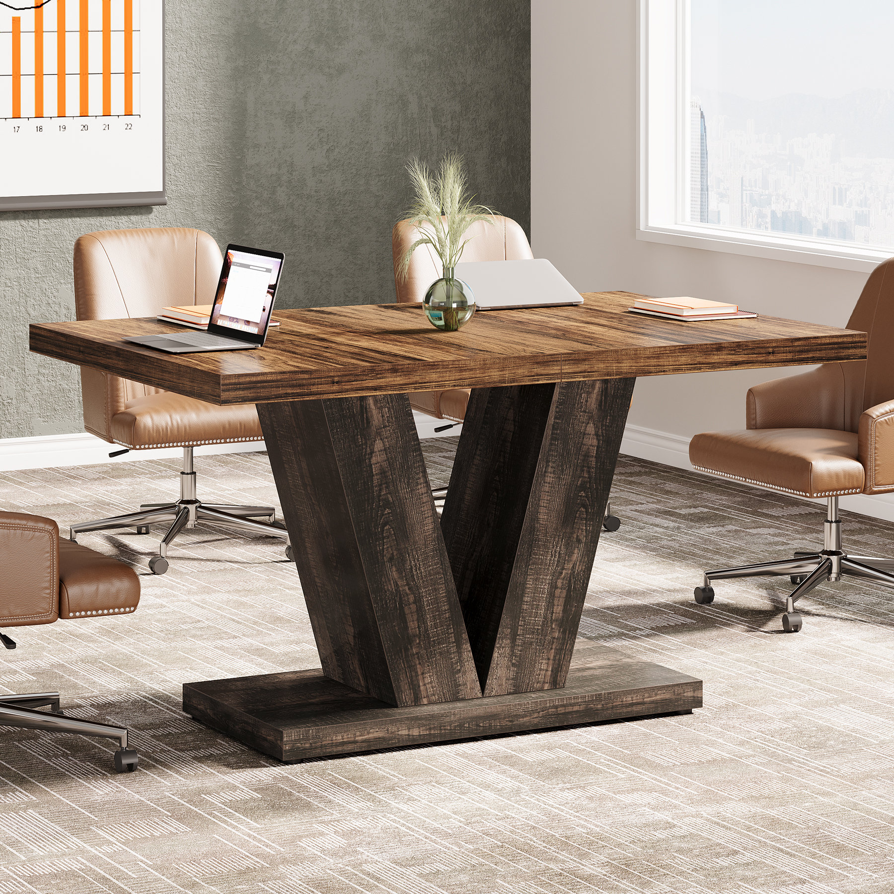 Millwood Pines Gannie 47'' Rectangular Conference Table, Modular ...