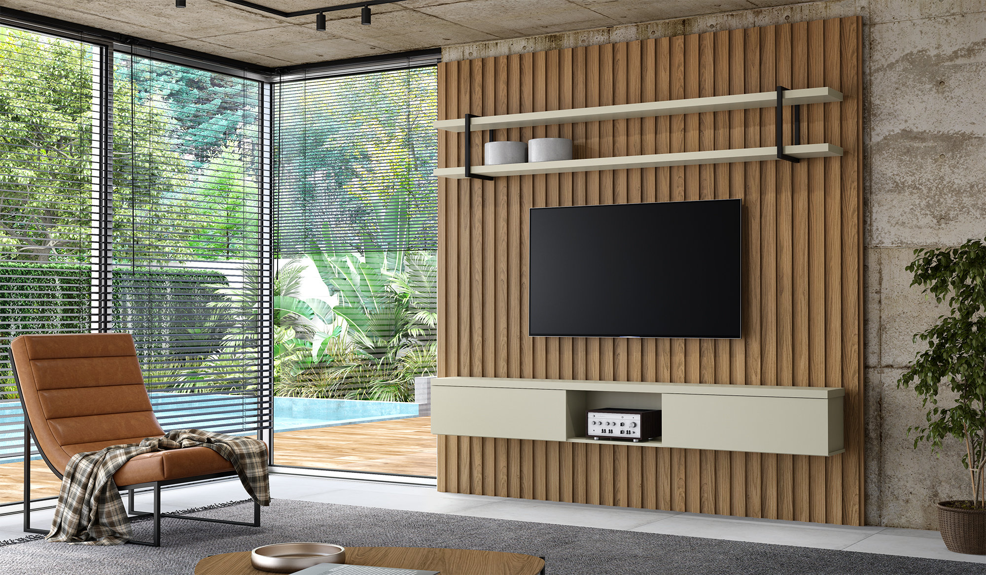 panelled tv unit