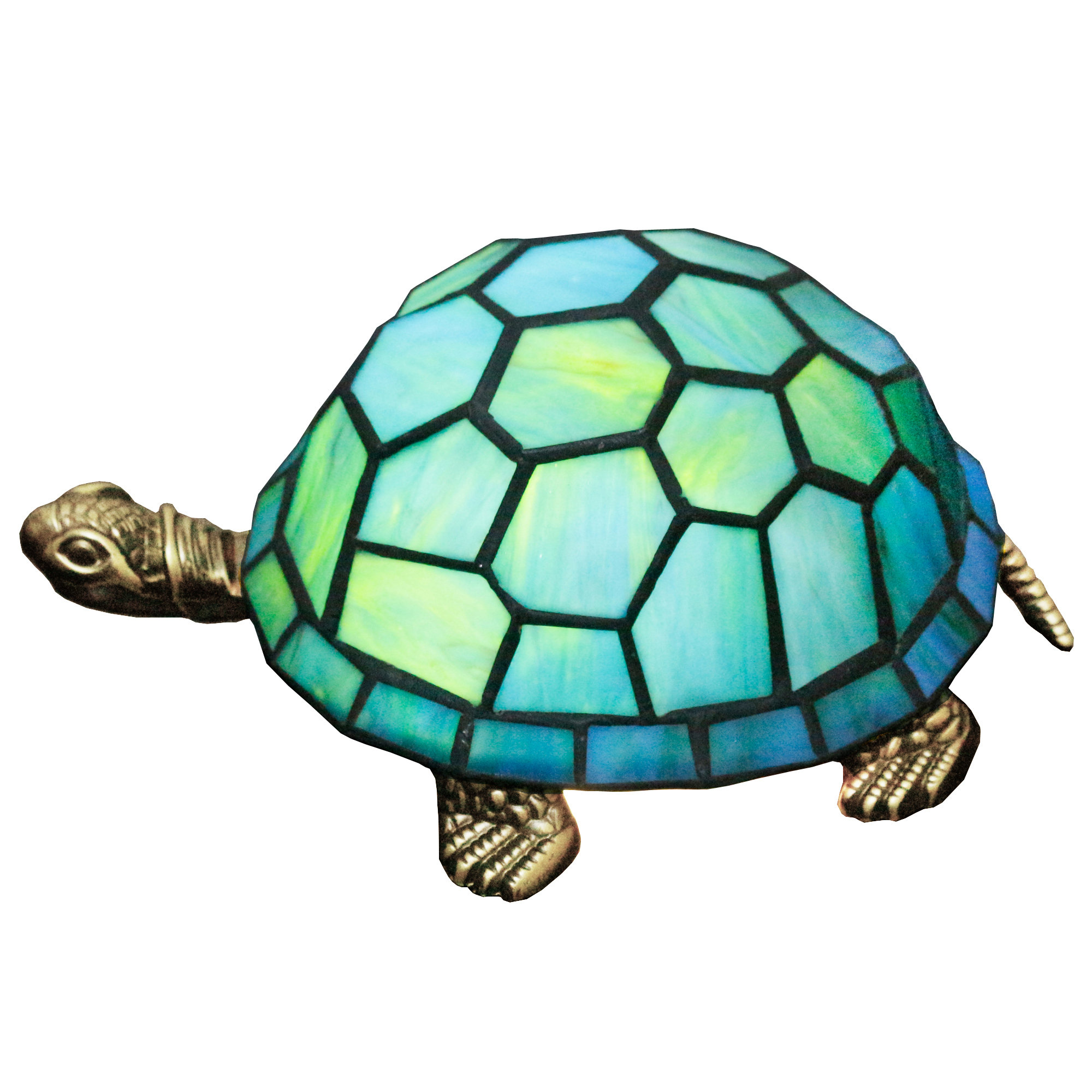 Dakota Fields Tortoise Tiffany Style Turtle Lamp Small Bedside Cute ...