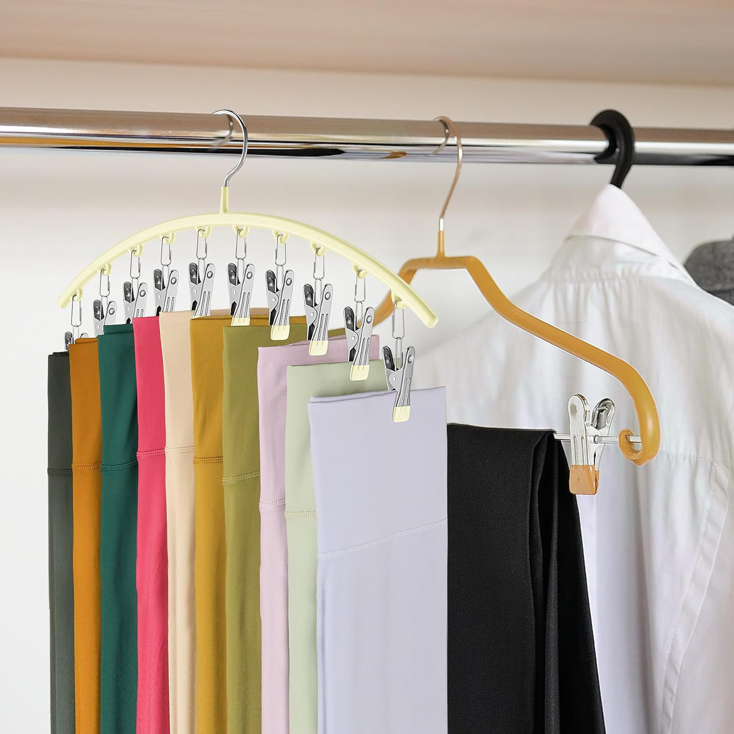 Rebrilliant Legging Organizer For Closet, Metal Yoga Pants Hangers 2 ...