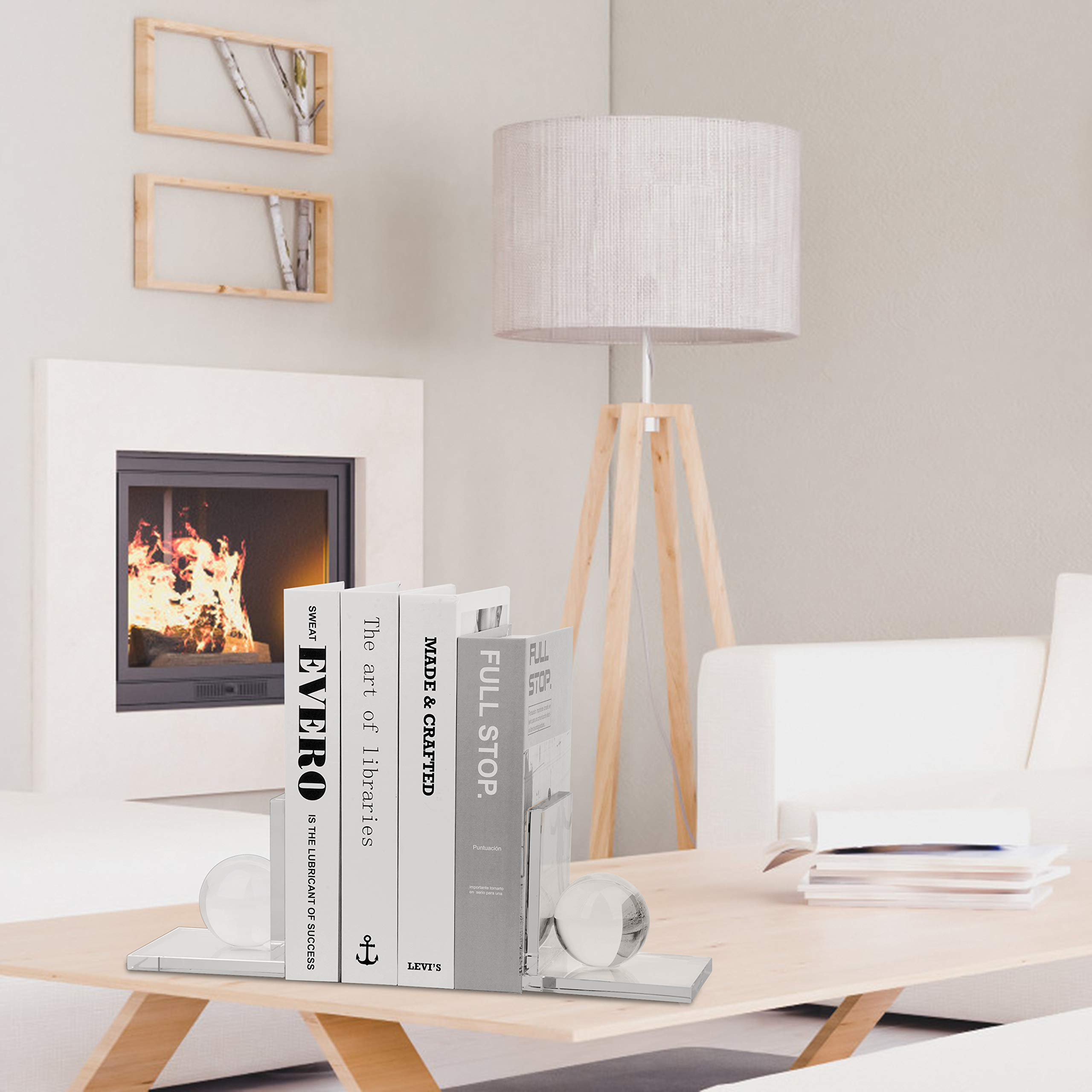 Brayden Studio® Innovative Crystal Clear Bookends With Crystal Ball, 1 ...