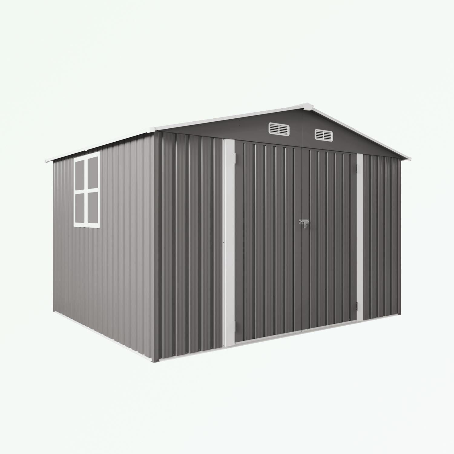 hanada Metal Garden Shed with Double Door and Two Windows | Wayfair