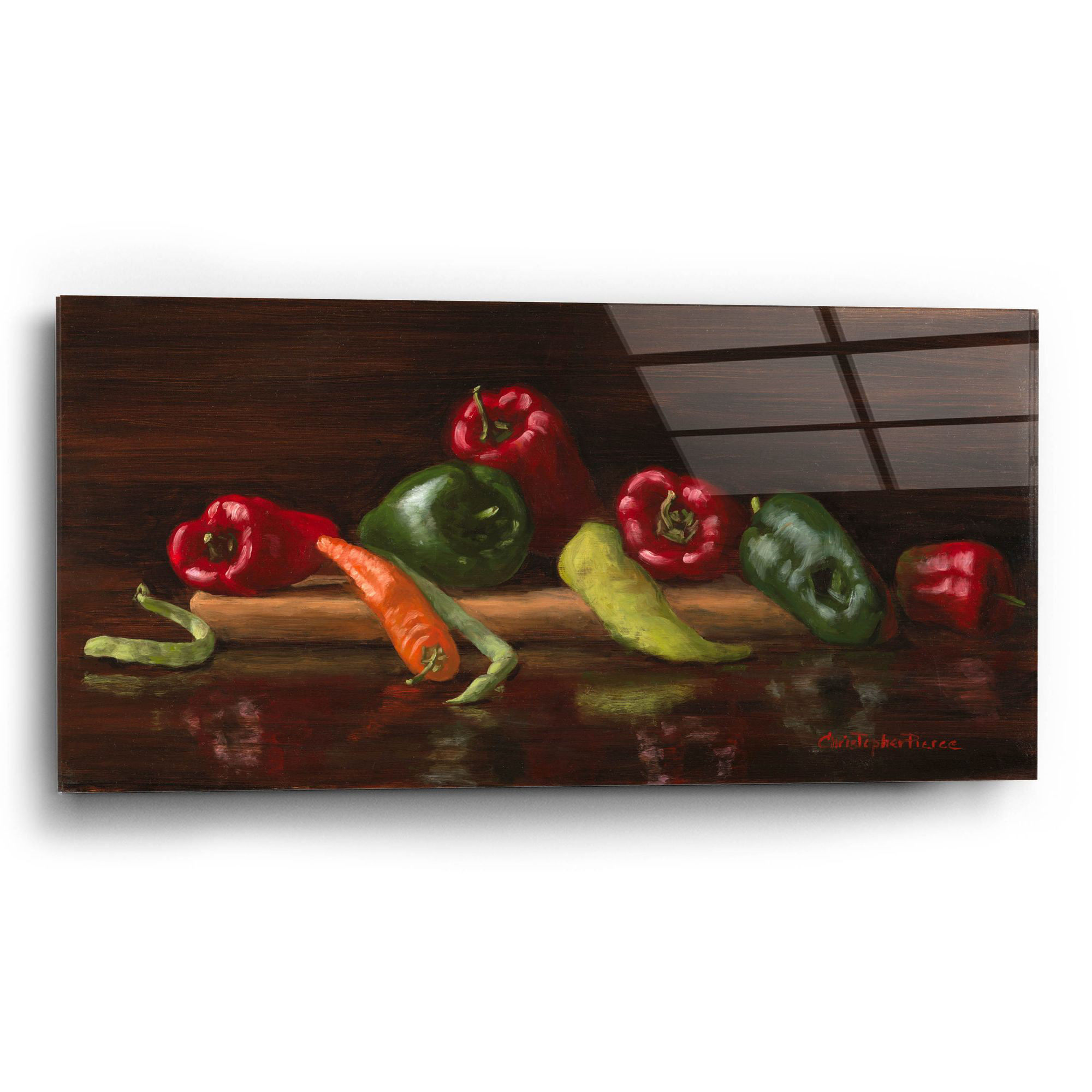Winston Porter 'Green And Red Peppers' By Christopher Pierce, Acrylic ...