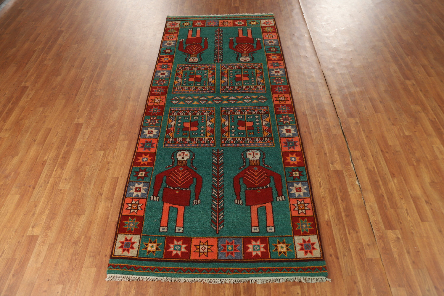 Bloomsbury Market Green Wool Traditional Indian Runner Rug 4x10 | Wayfair