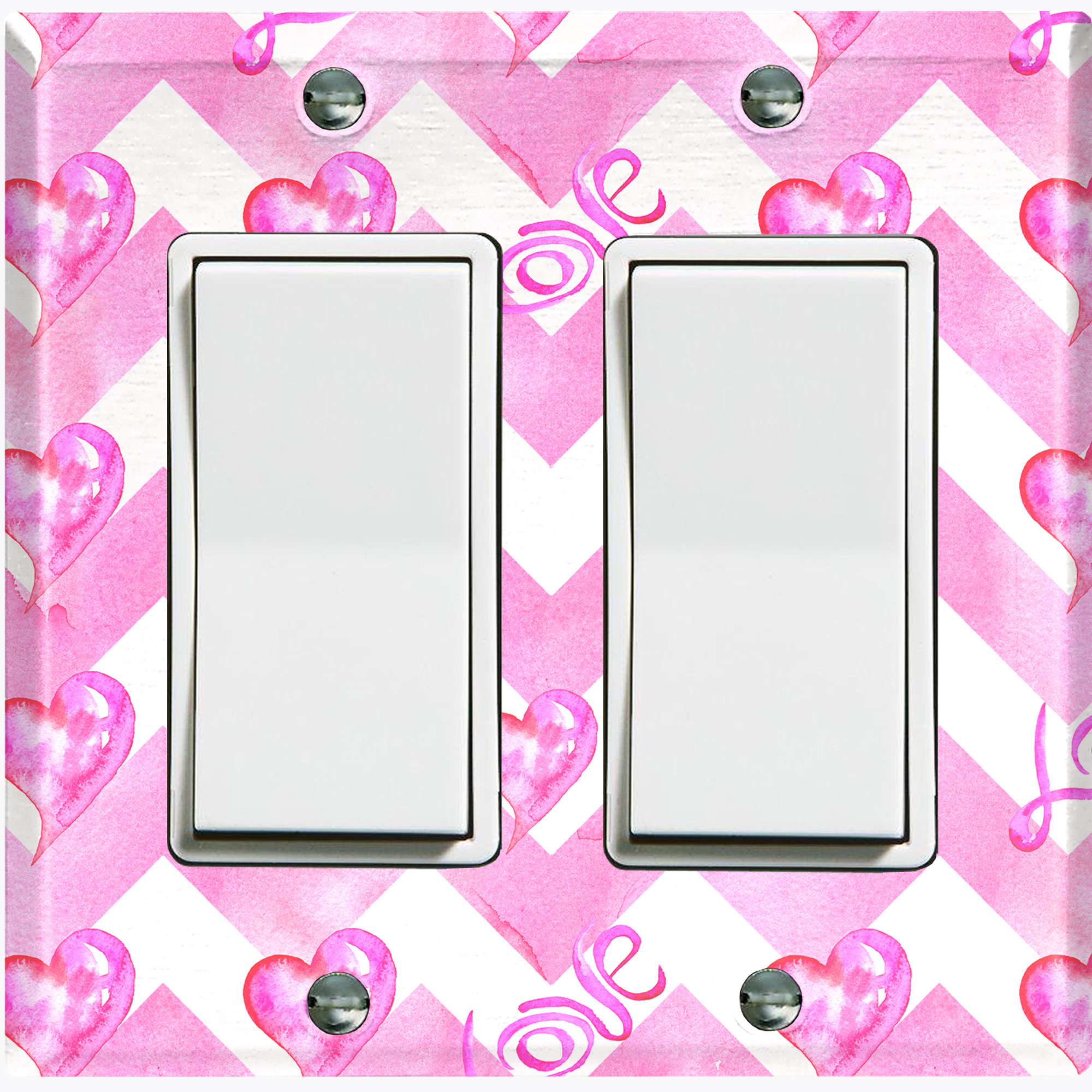 WorldAcc Chevron Love Hearts 2-Gang Toggle Light Switch Wall Plate ...