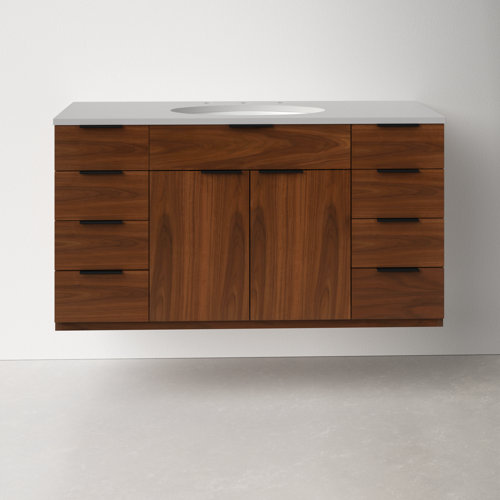 Modern Single Wall Mounted Bathroom Vanities | AllModern