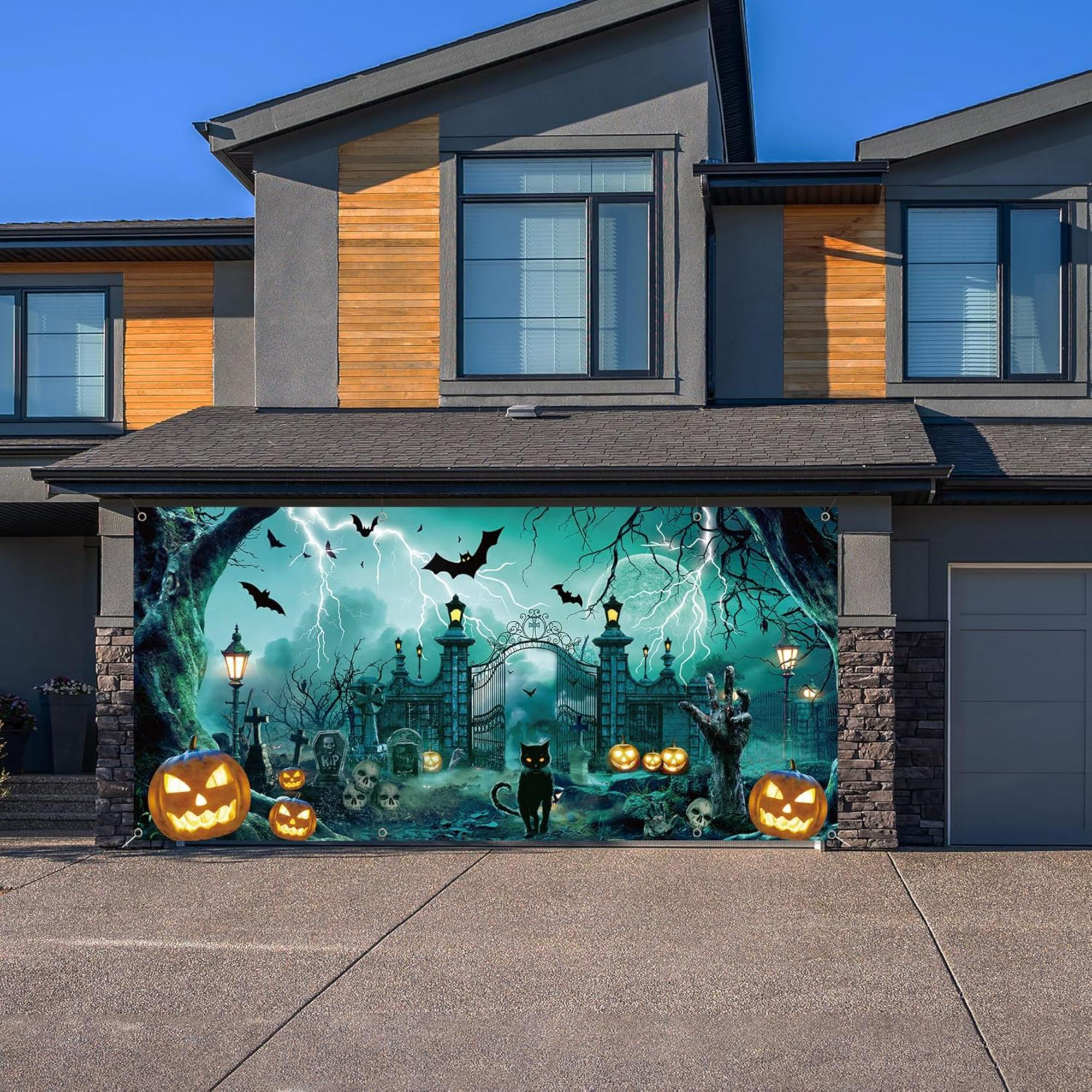The Holiday Aisle® Halloween Garage Door Banner 6 X 13 Ft, Large ...