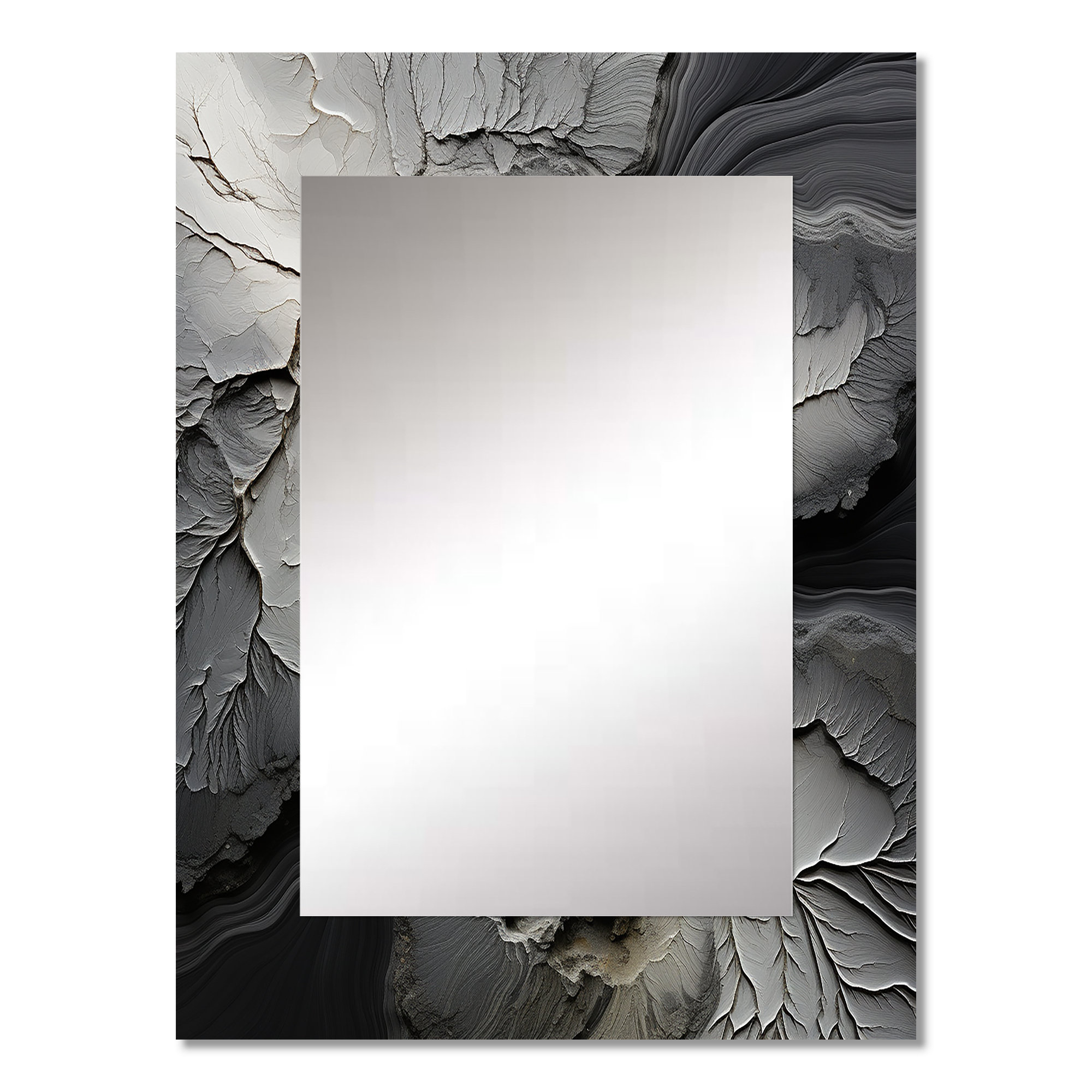 East Urban Home Shattered Grey Stone Geode Minimalism - Stone Geode ...