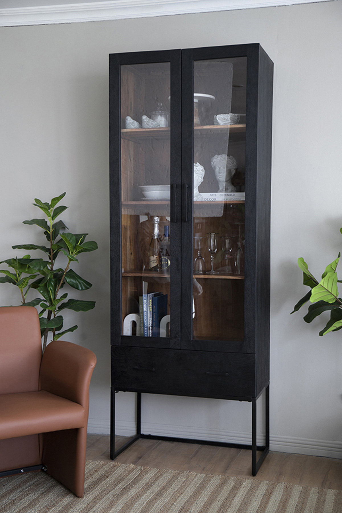 Hokku Designs Accent Cabinet With Glass Doors - Wayfair Canada