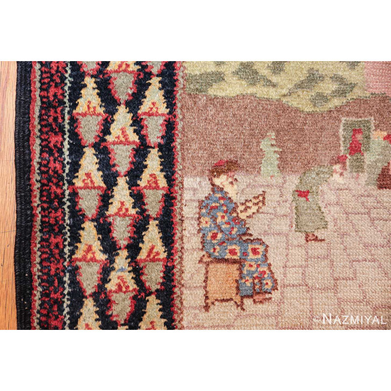 Nazmiyal Collection Small Pictorial Antique Israeli Marbediah Rug | Wayfair