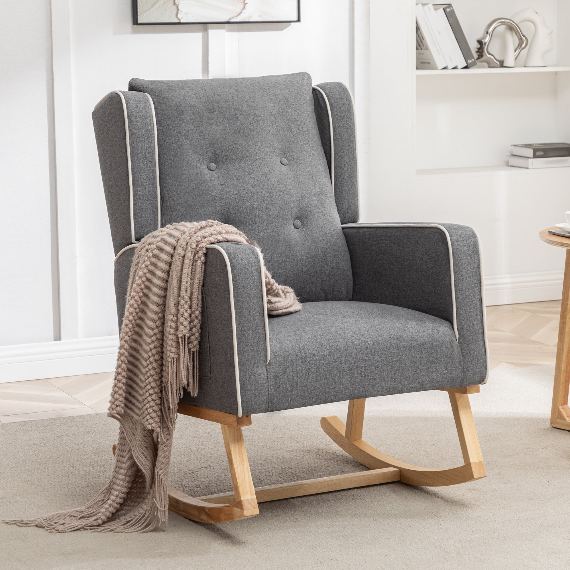 Isabelle & Max™ 33" Wide Rocking Chair with Solid Wood Leg | Wayfair