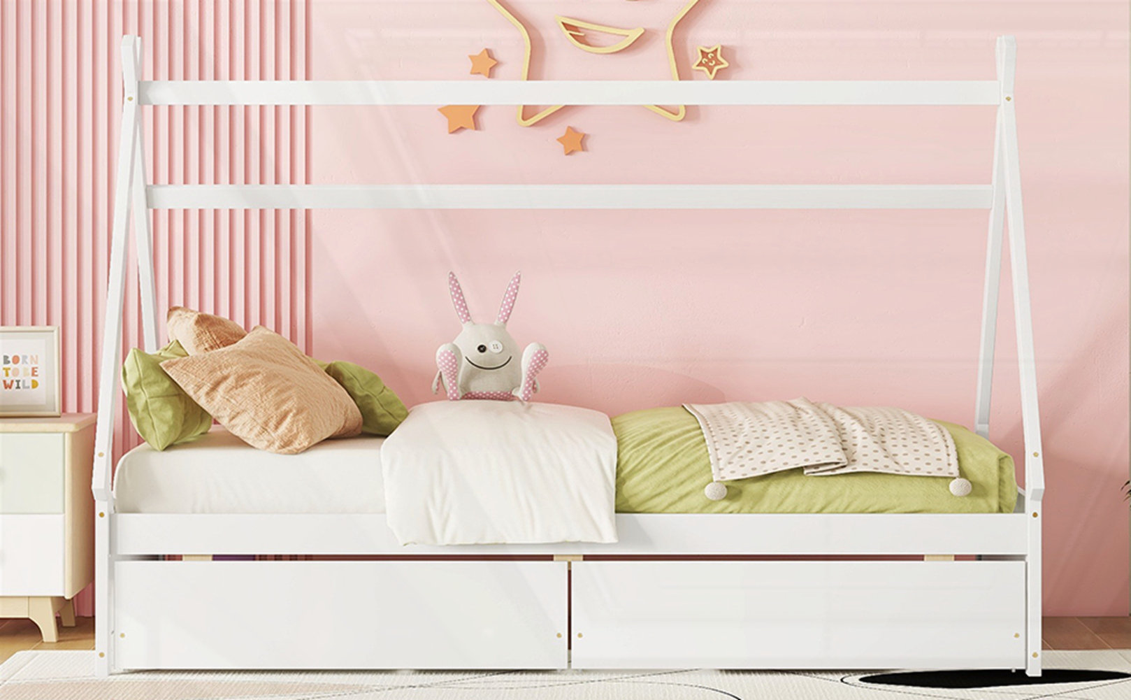 Redwood Rover Twin Size House Platform Bed with Two Drawers | Wayfair