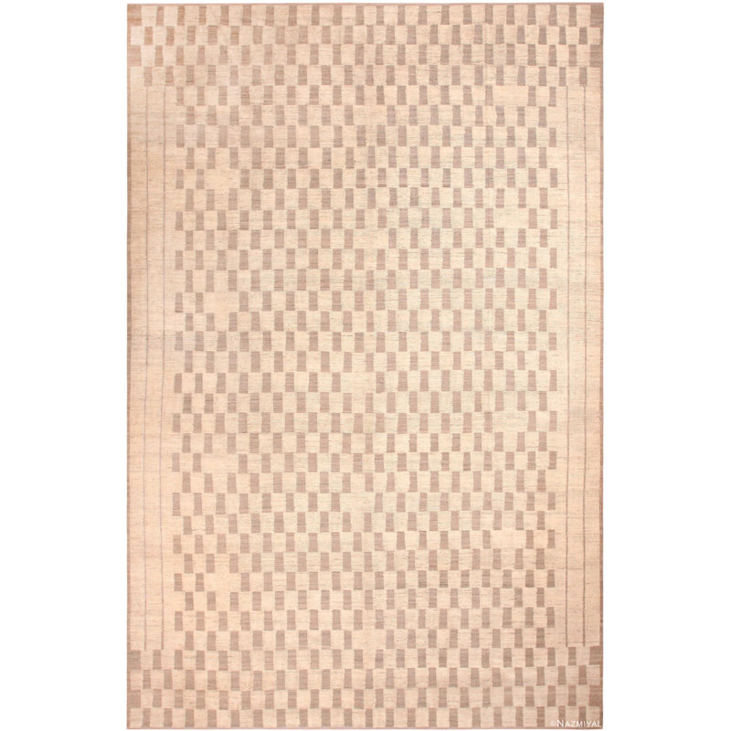 Nazmiyal Collection One-of-a-Kind Large Ivory Geometric Design Central ...