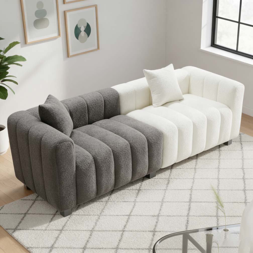 Latitude Run® 83.46'' Premium Velvet Sofa with Metal Base Legs and 2 ...