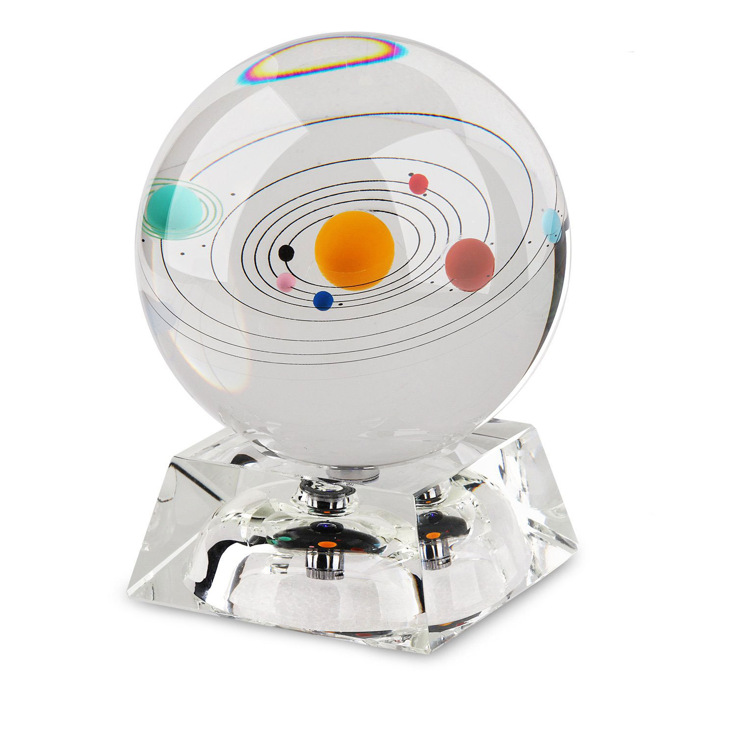 Wrought Studio Matashi 3d Crystal Ball Paperweight For Desk With Galaxy ...