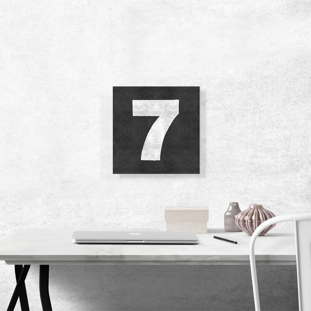 ARTCANVAS Chalkboard Number 7 Seven - Wrapped Canvas Textual Art Print ...