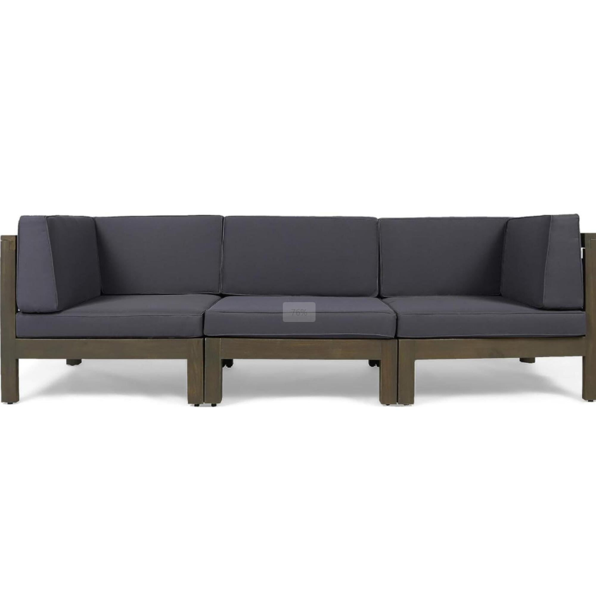Gracie Oaks Outdoor Solid Wood Sections 3 Piece Set | Wayfair