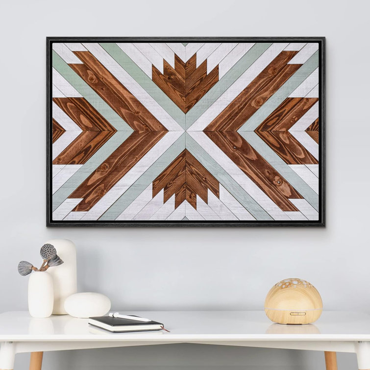 IDEA4WALL Geometric Western Shape " Brown Gray Wood Effect Pattern ...