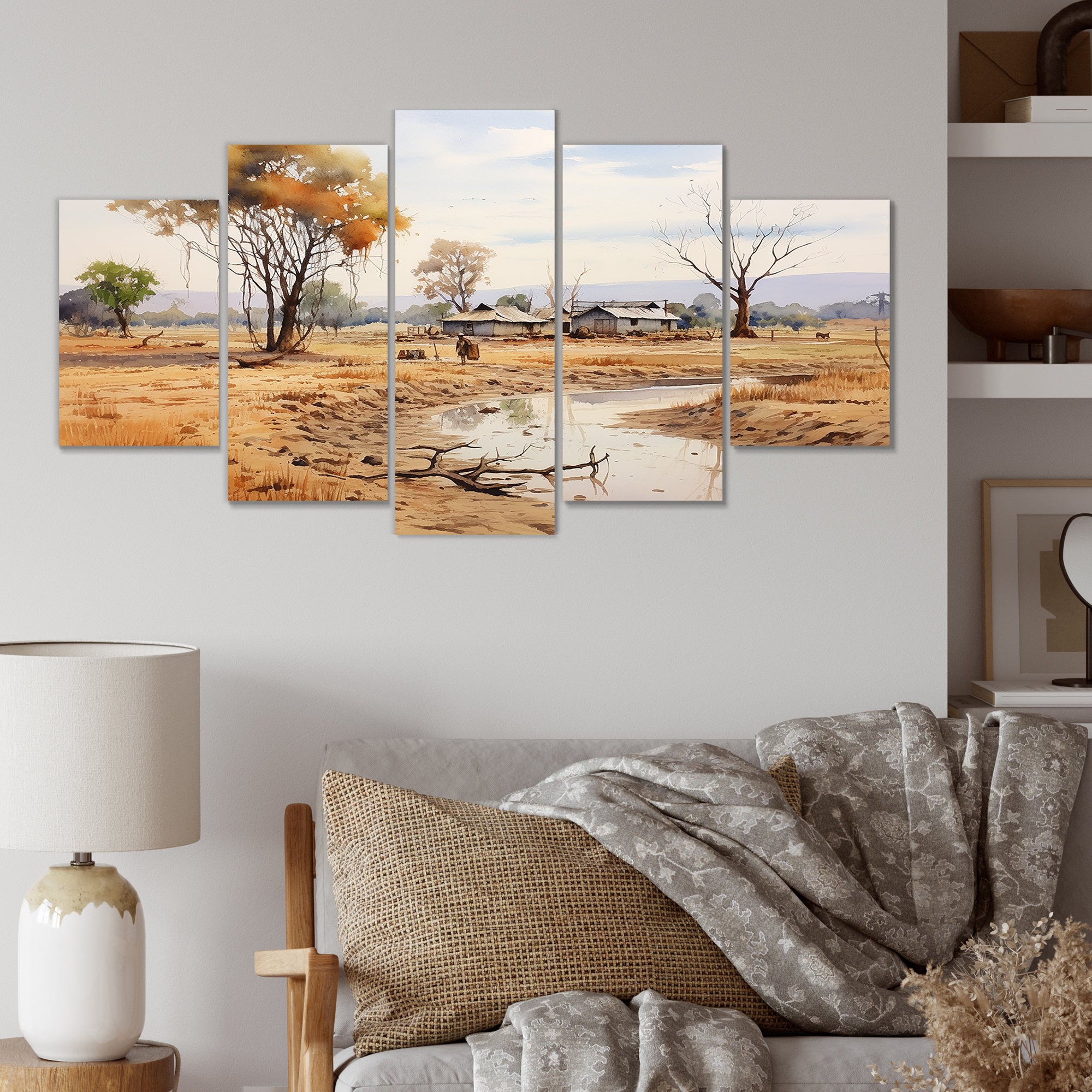 August Grove® 'Beige African Safari Landscape I - Africa Multipanel ...