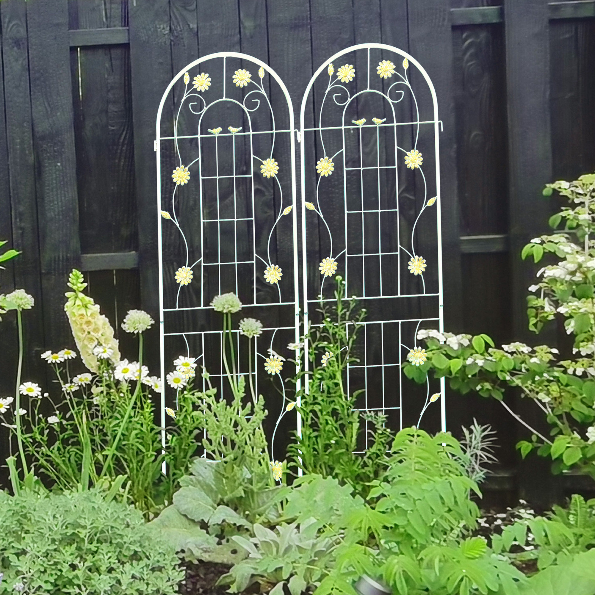 Lark Manor™ Outdoor Metal Trellises, Freestanding Tall Trellis for ...