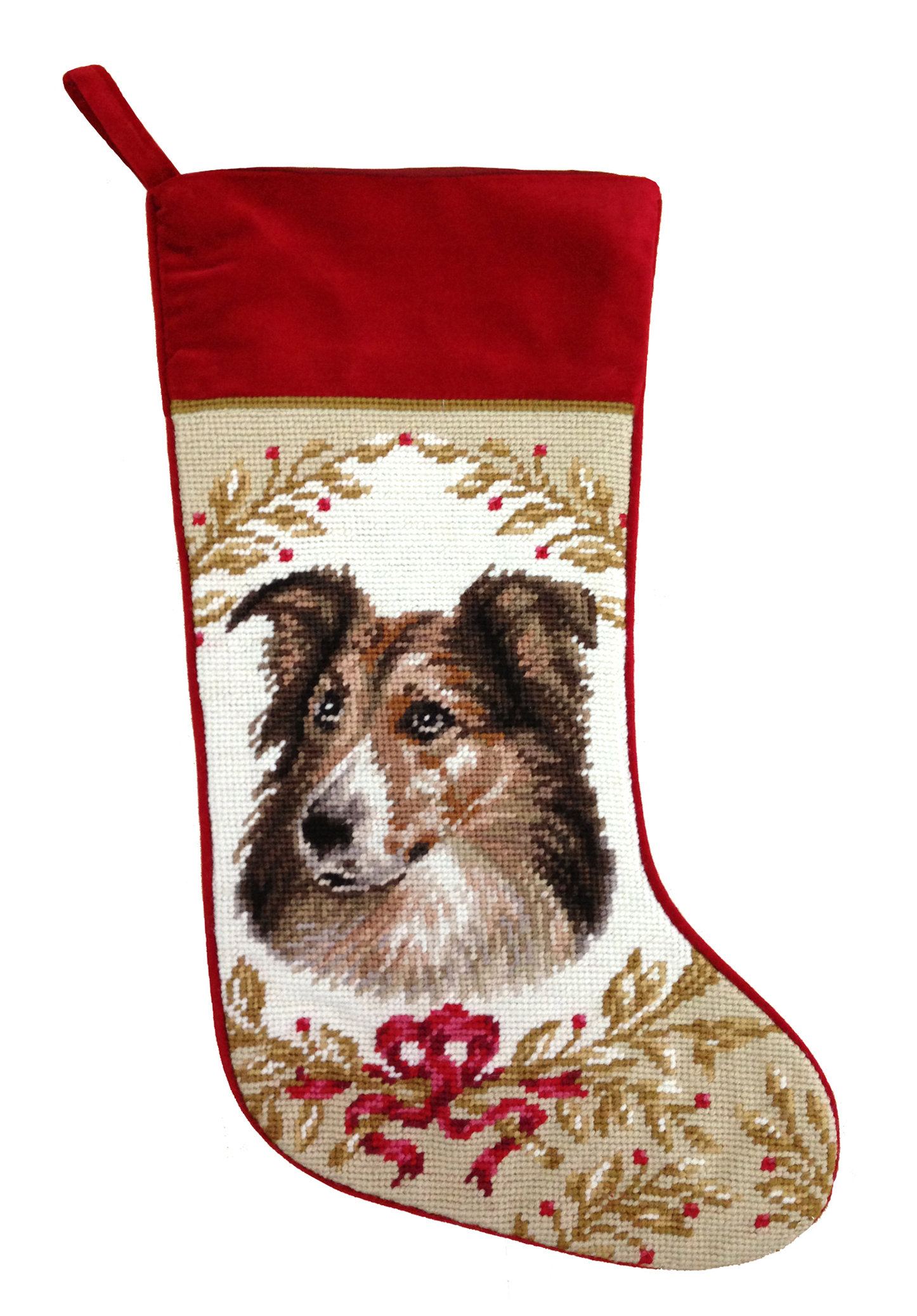 The Holiday Aisle® Dog Needlepoint Stocking | Wayfair