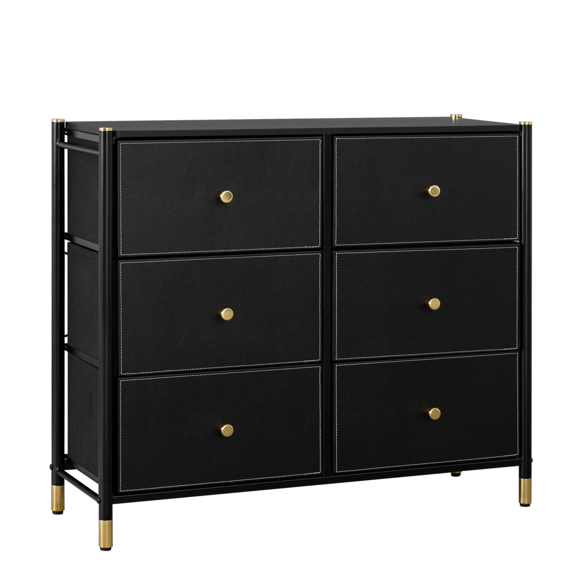 Everly Quinn Versatile Storage Dresser With Stylish Leather Front ...