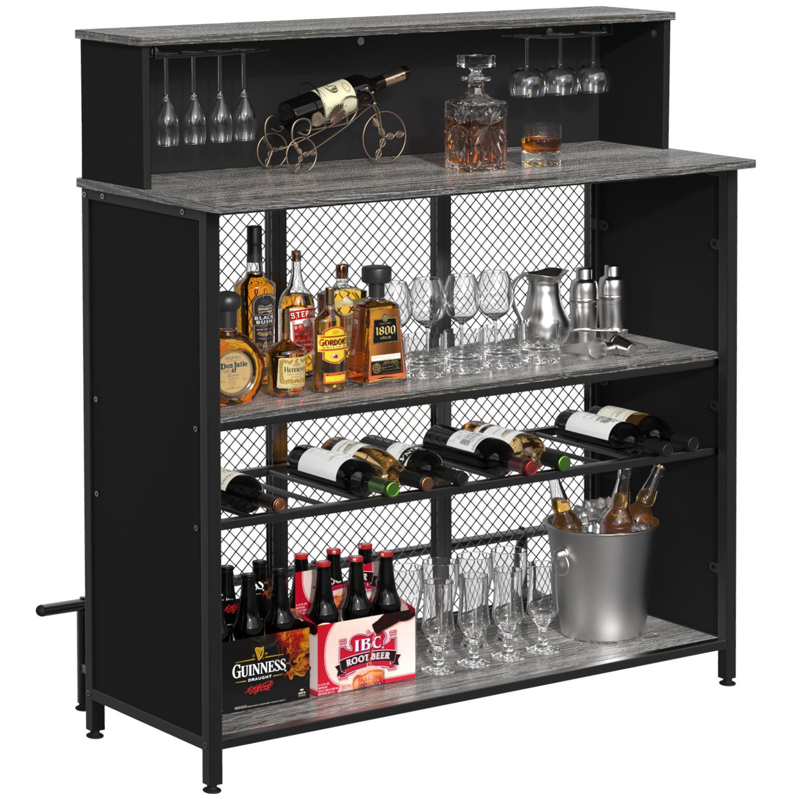 17 Stories Finau Bar with Wine Storage | Wayfair