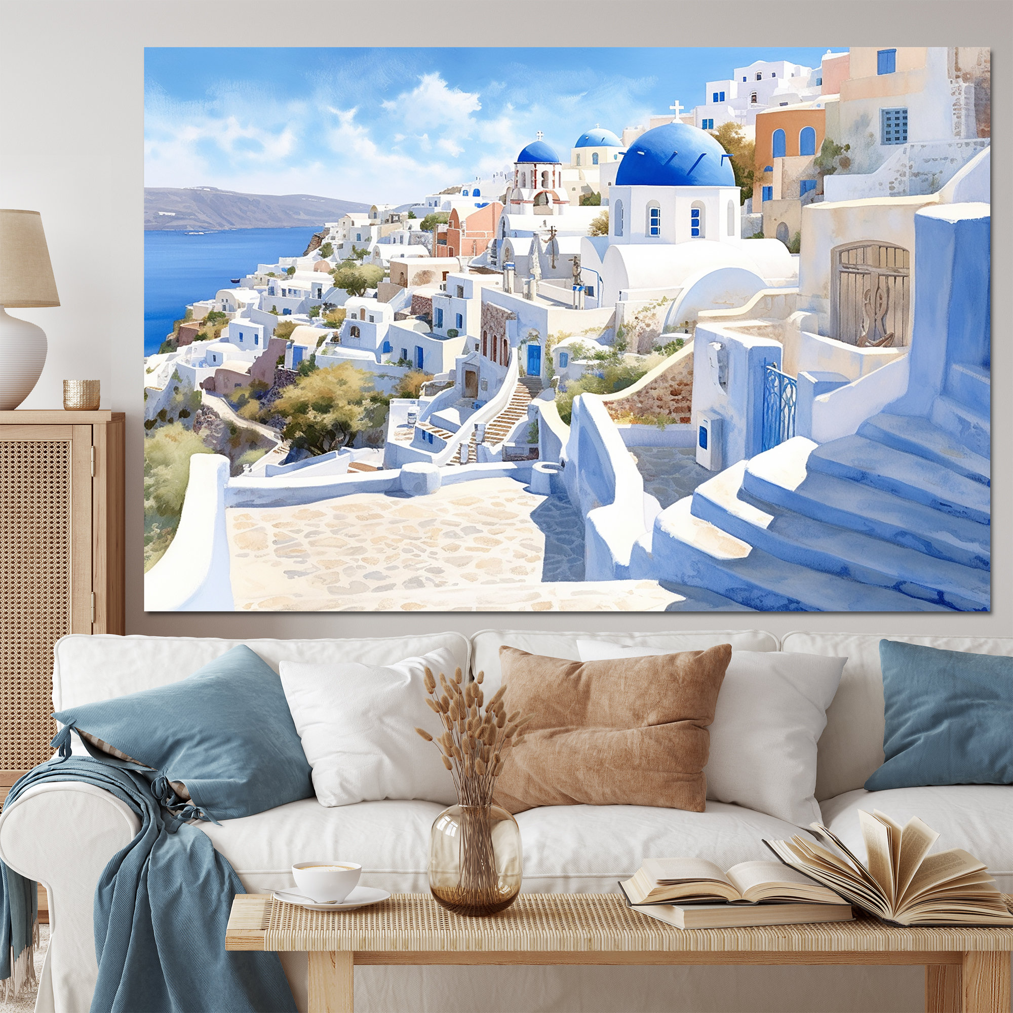 Dovecove Greek Santorini Odyssey II - Greece Wall Art Living Room | Wayfair