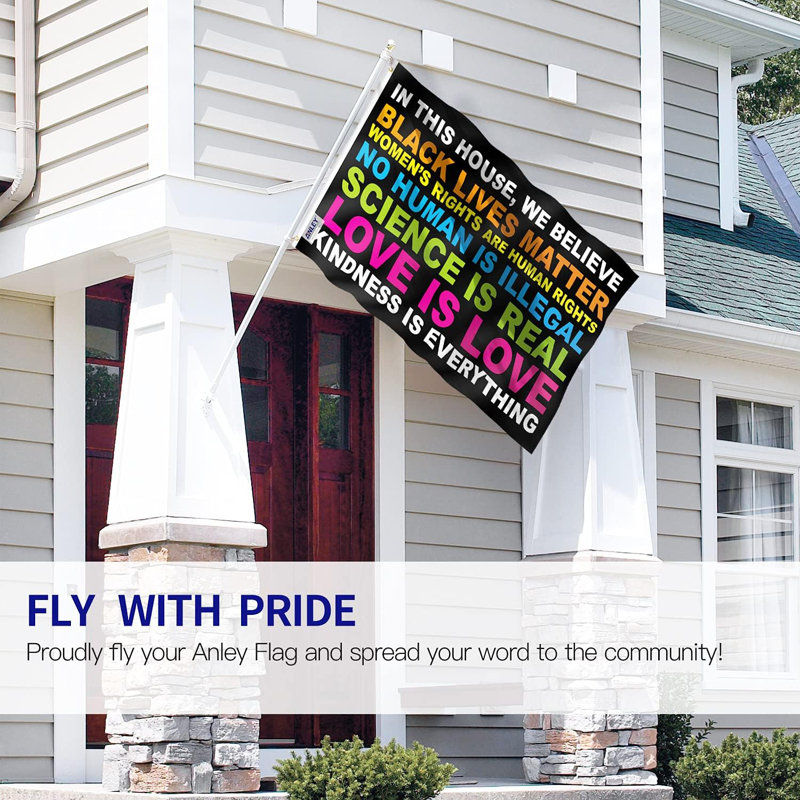 Ebern Designs 36"H X 60"W In This House We Believe Flag Polyester House ...