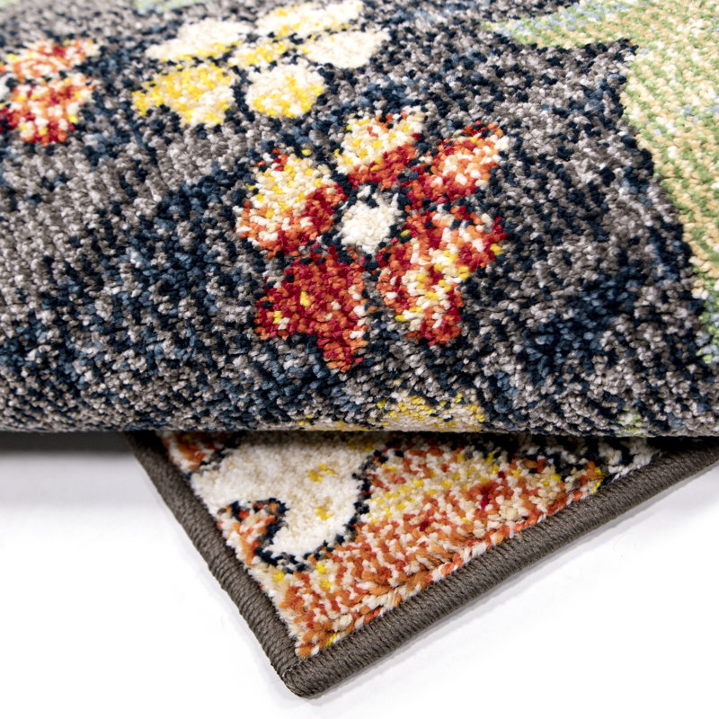 Wildon Home Adone Floral Multi Onyx Stain Resistant Area Rug | Wayfair