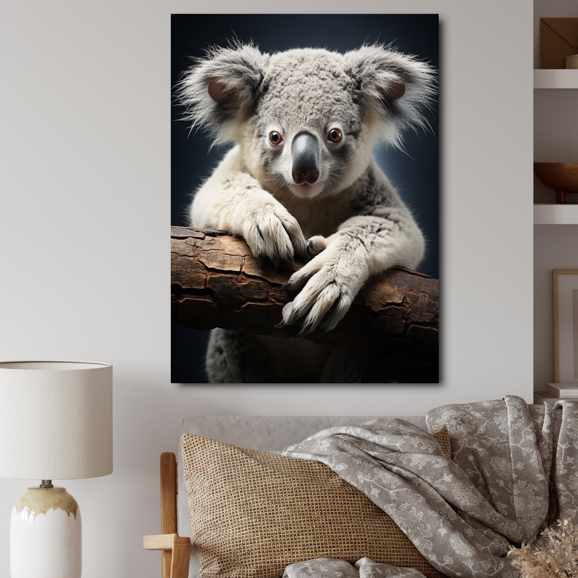 Loon Peak® Mohl Grey Koala Portrait I - Print on Canvas | Wayfair