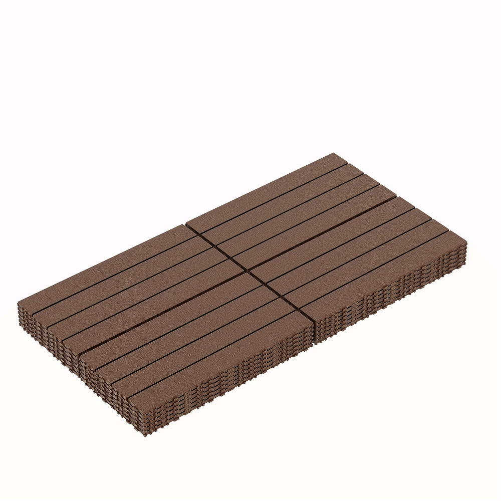 junzc 2FT Patio Deck Tiles, DIY Module Interlocking Decking Tiles Floor ...