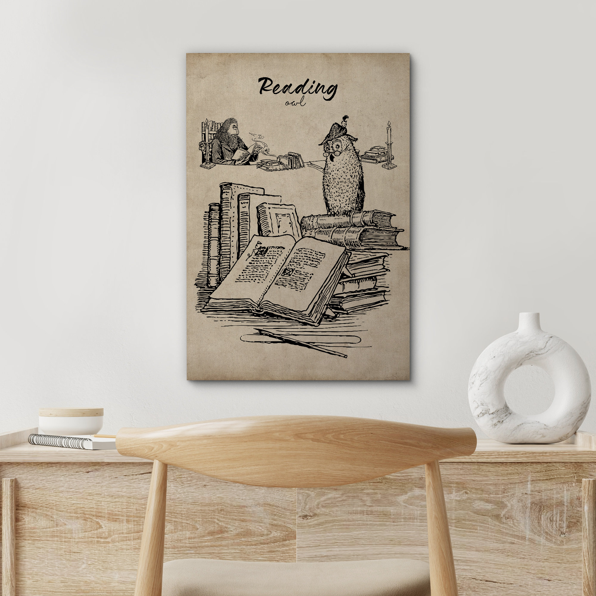 IDEA4WALL Retro Vintage Reading Books Chic Cool Library Read Study Room ...