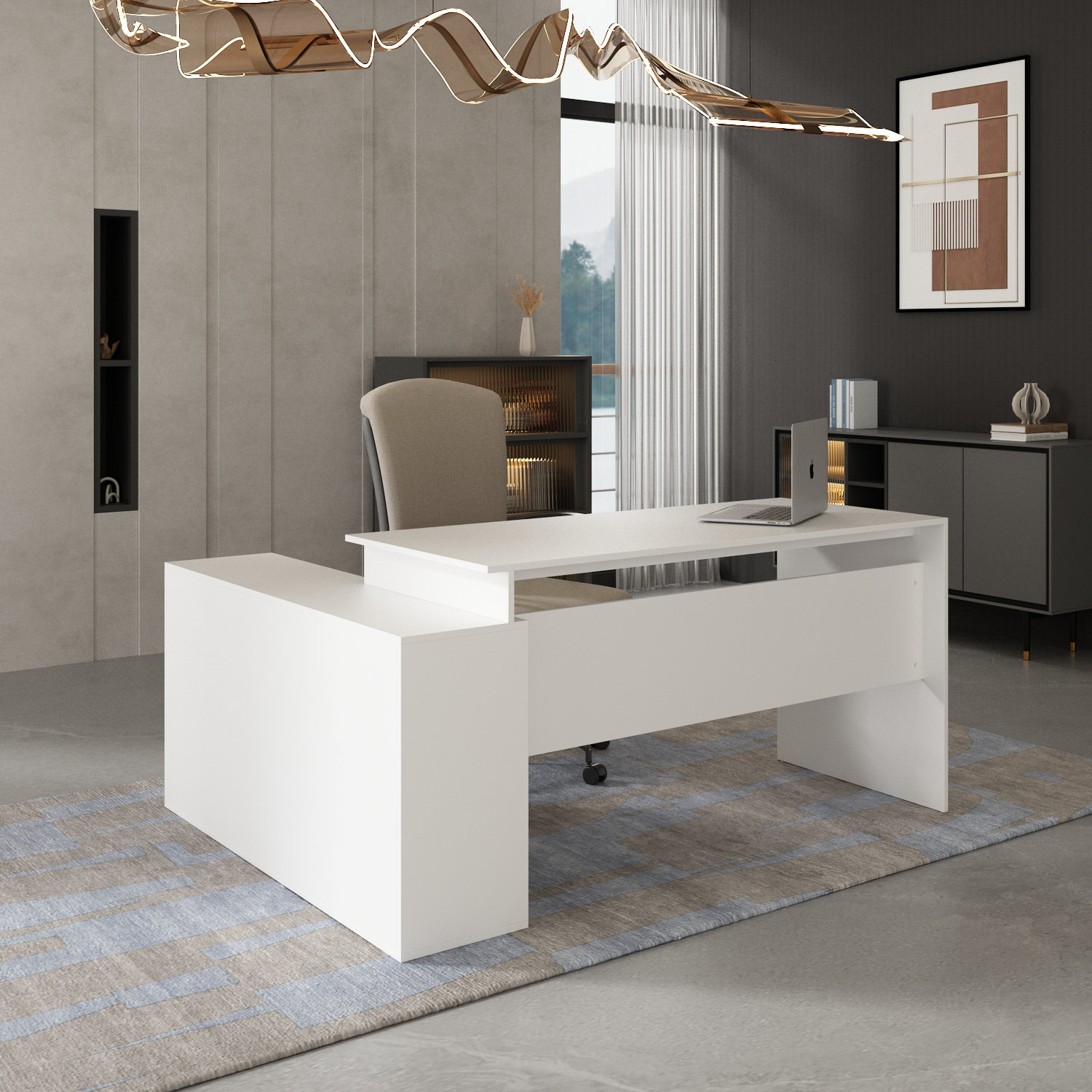 Modern White Office Desk