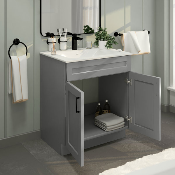 Vanity Atelier 30'' Bathroom Vanity Sink Base Cabinet in Light Gray ...