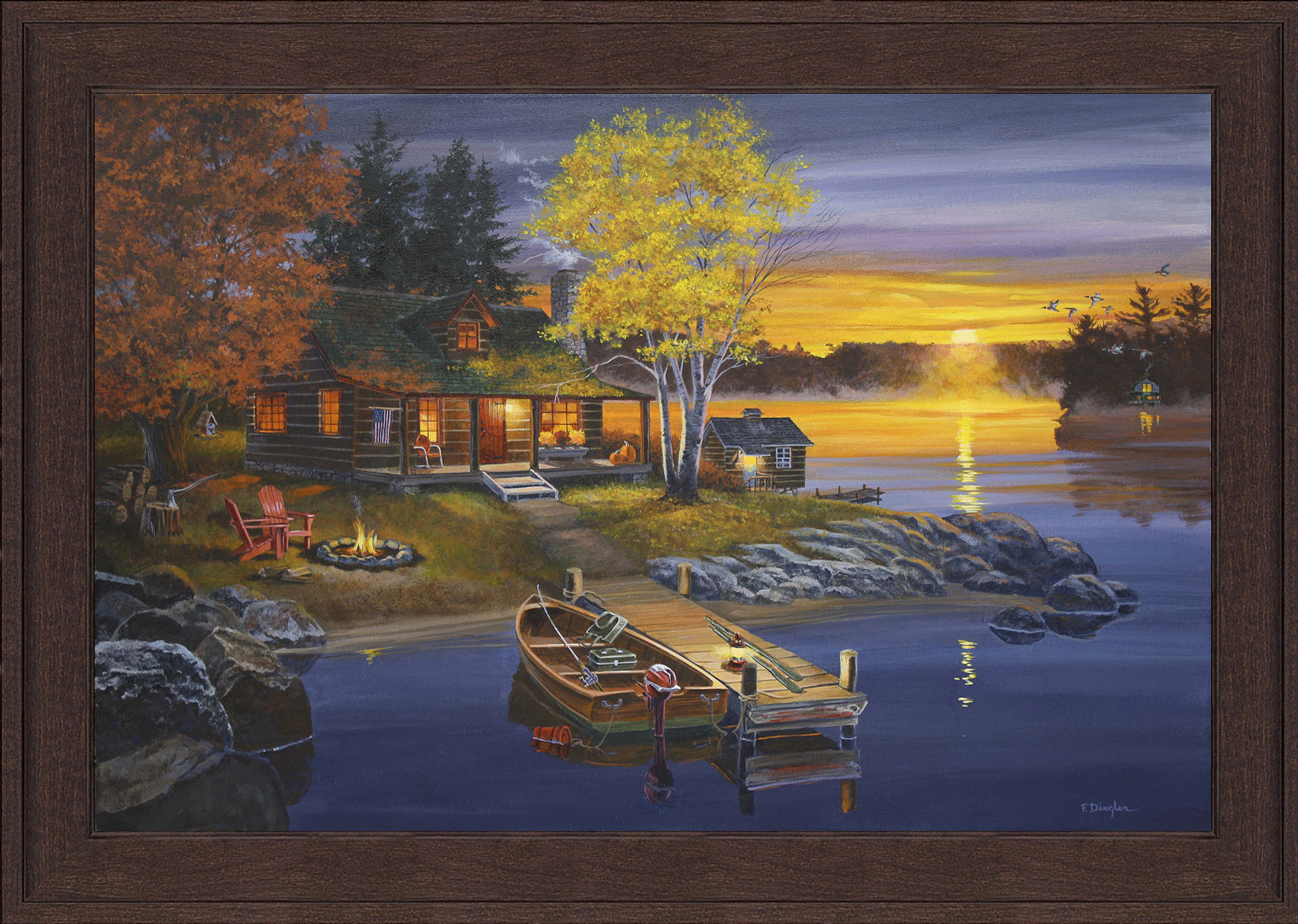 The Finishing Touch Peaceful Evening by Fred Dingler Framed Graphic Art ...