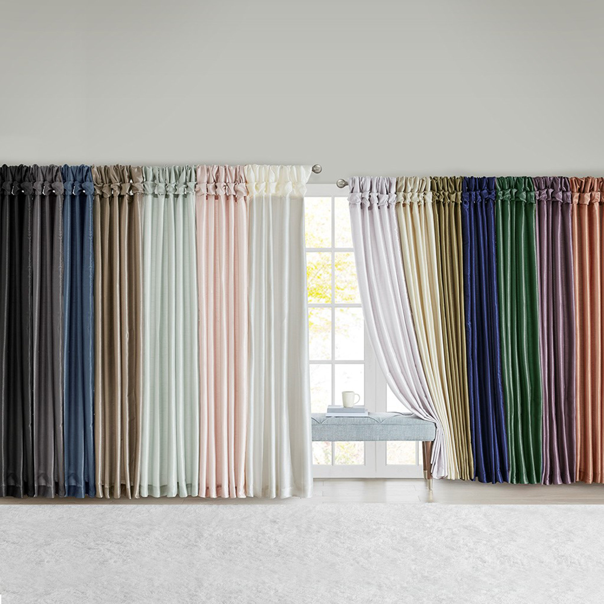 Hokku Designs Twist Tab Lined Window Curtain Panel | Wayfair