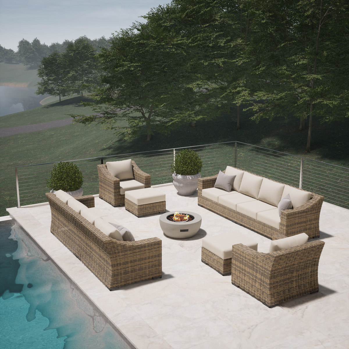 Birch Lane™ Eloisa 9-piece Fire Seating Sectional | Wayfair