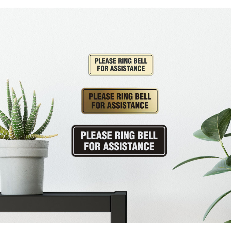 Signs ByLITA Standard Please Ring Bell For Assistance Sign | Wayfair